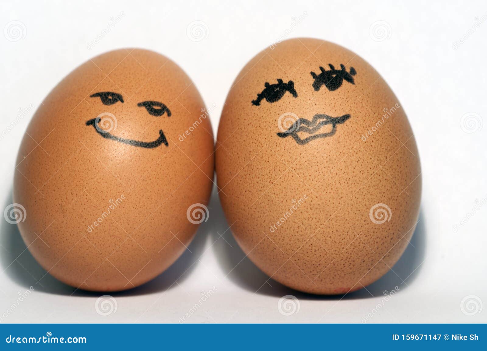 Smiley eggs couple stock image. Image of crack, pair - 159671147