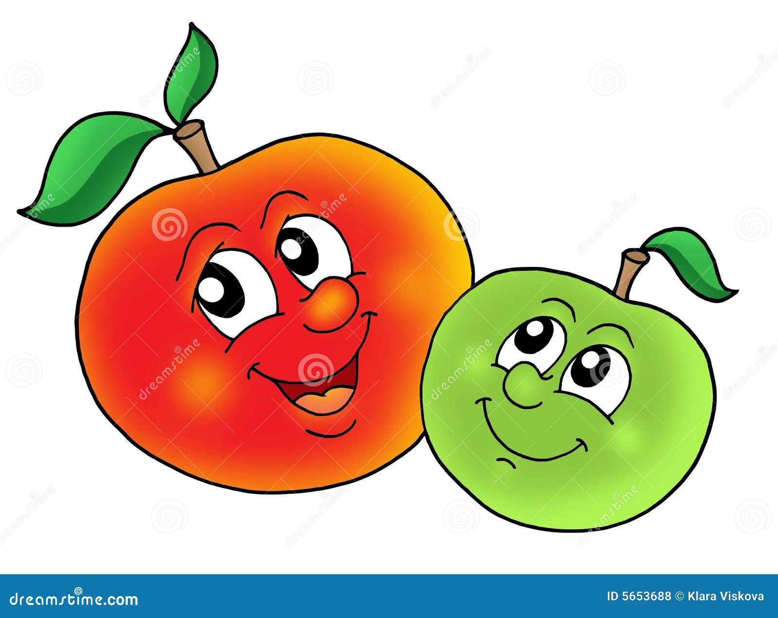 Pair of smiling apples stock illustration. Illustration of dinner - 5653688