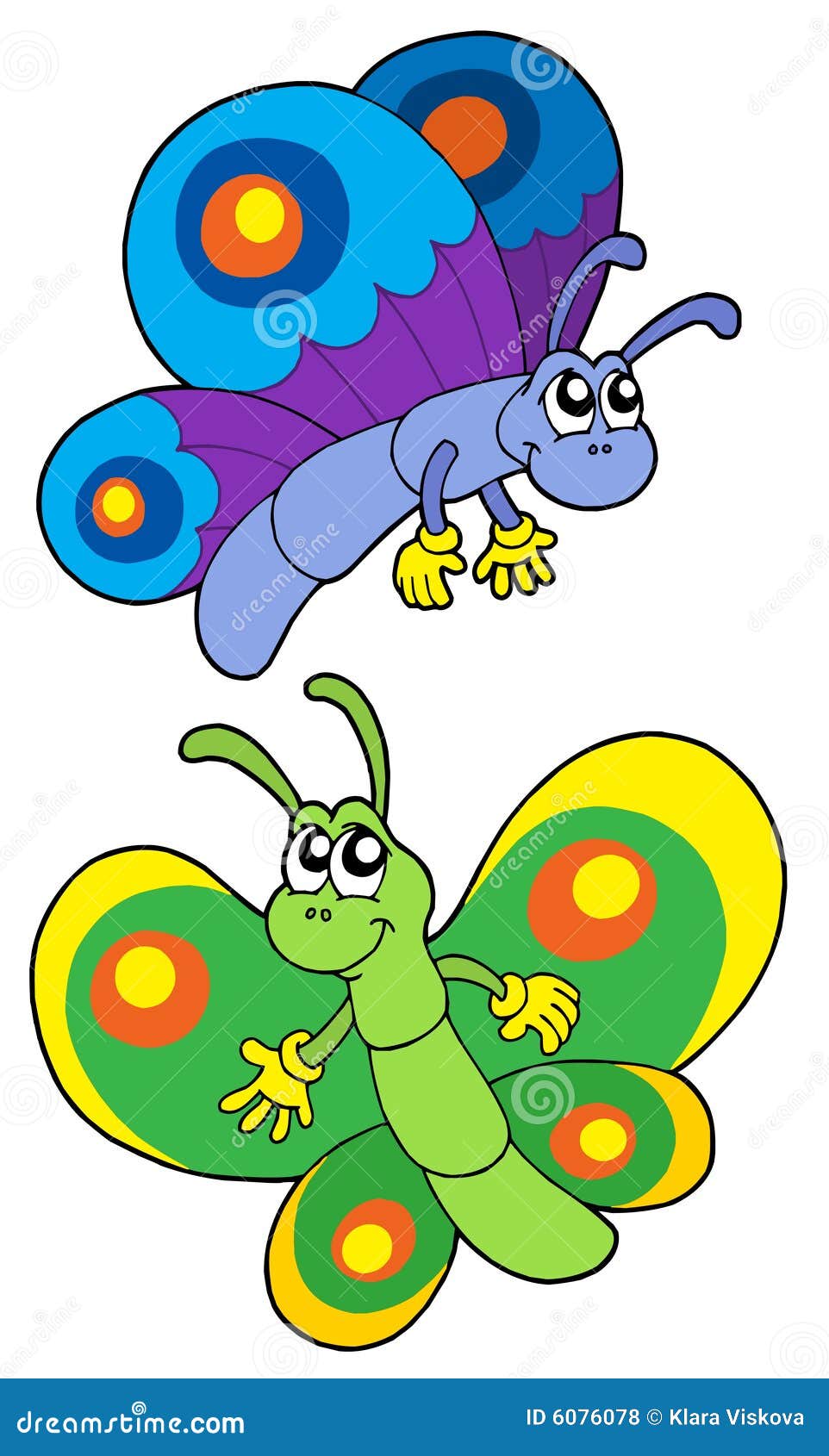 Pair of Smiling Butterflies Stock Vector - Illustration of checkered ...
