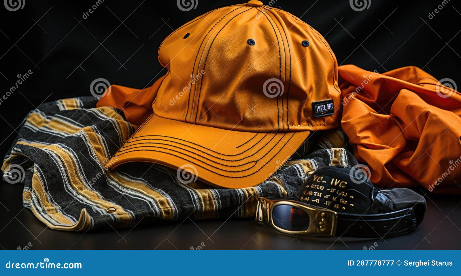 A Pair of Sneakers and a Hat on a Table. Generative AI Image. Stock ...