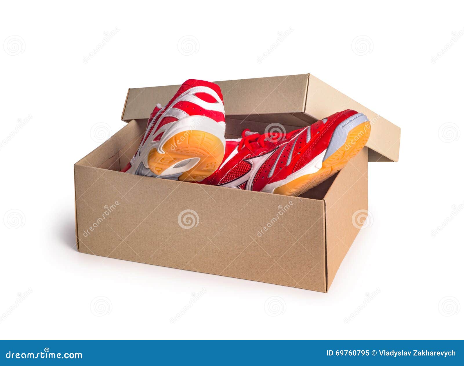 Pair of Sneakers in Shoe Cardboard Box Stock Image - Image of clothing ...