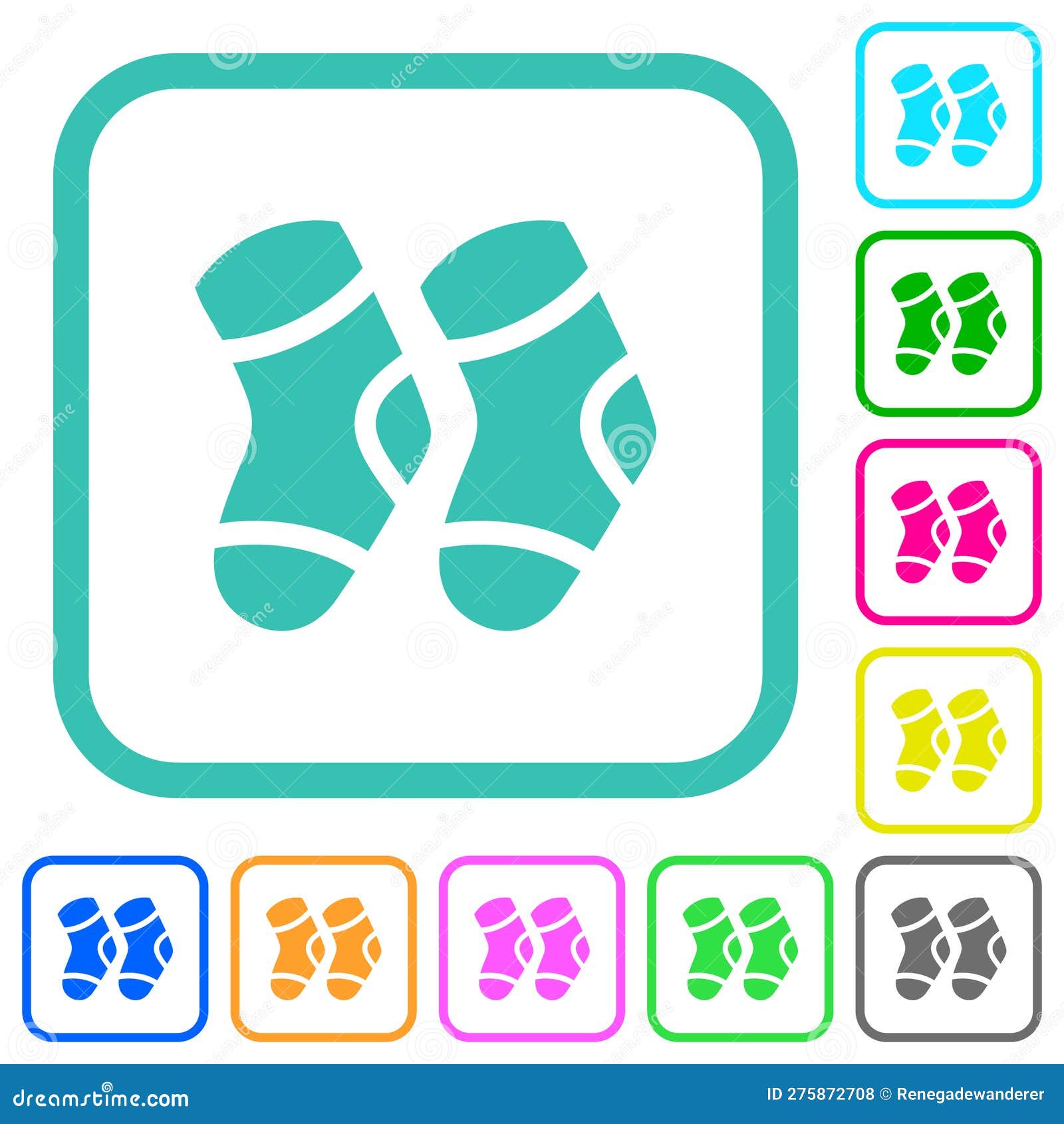 A Pair of Socks Vivid Colored Flat Icons Stock Vector - Illustration of ...