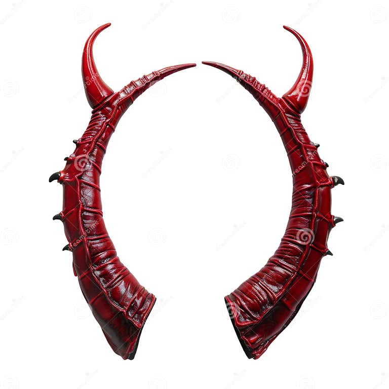 A Pair of Spiked Red Devil Horns Stock Image - Illustration of ...