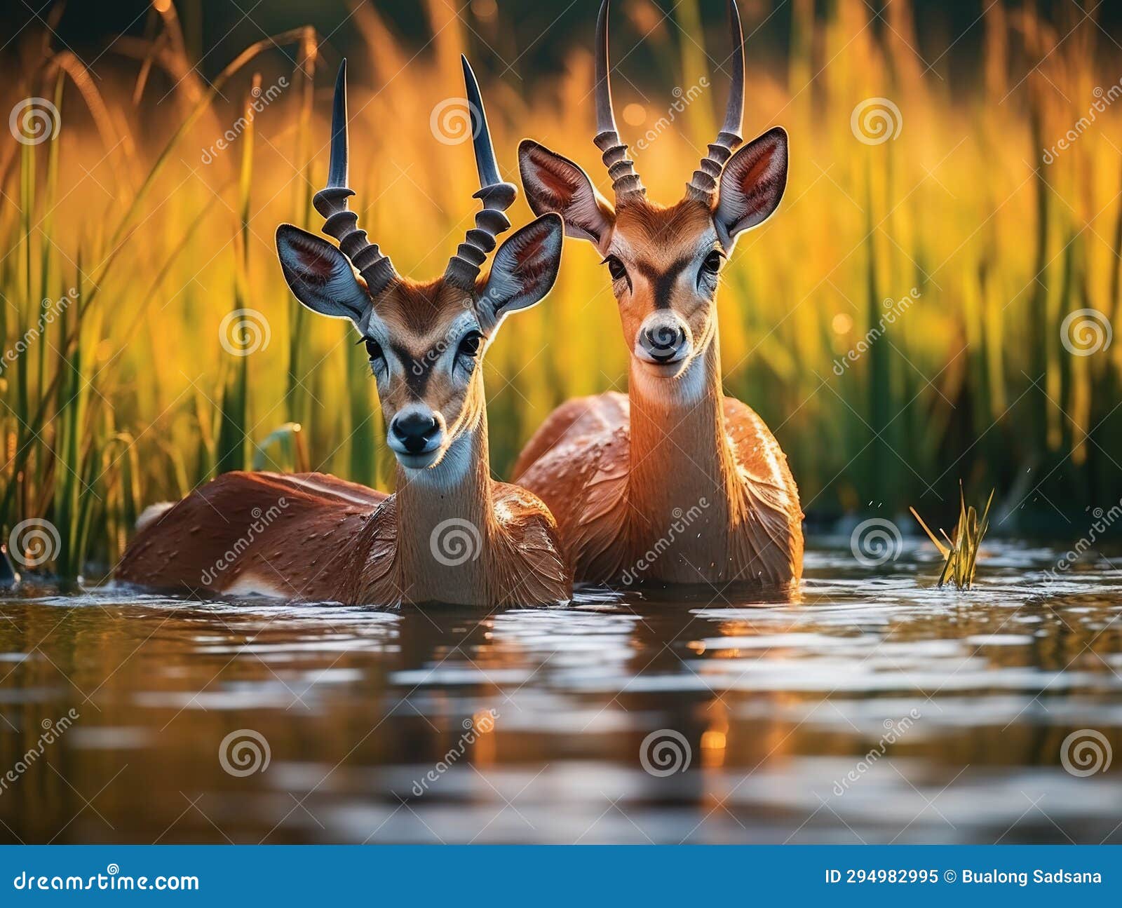 Pair of springbuck stock illustration. Illustration of foliage - 294982995