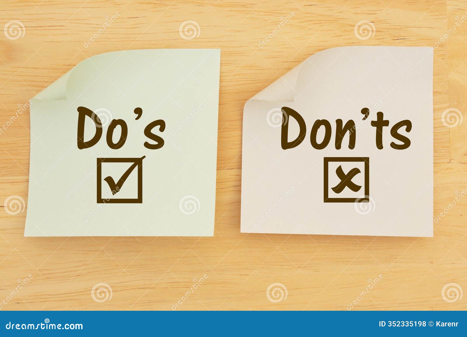 Dos and Donts on Sticky Notes Stock Photo - Image of setting, tips ...