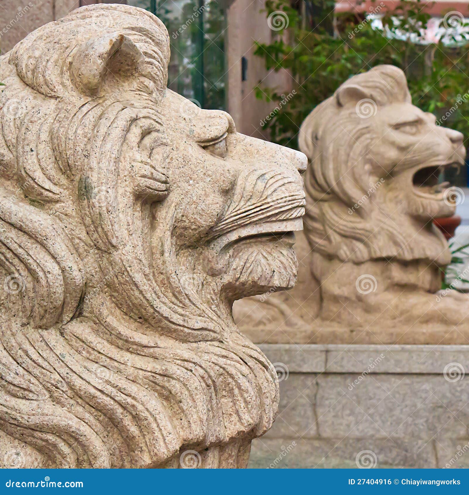 Pair of stone lions stock photo. Image of lions, culture - 27404916