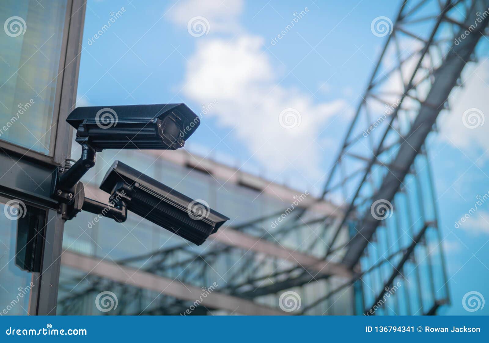 CCTV Cameras on the Side of a Modern Building Stock Image - Image of ...