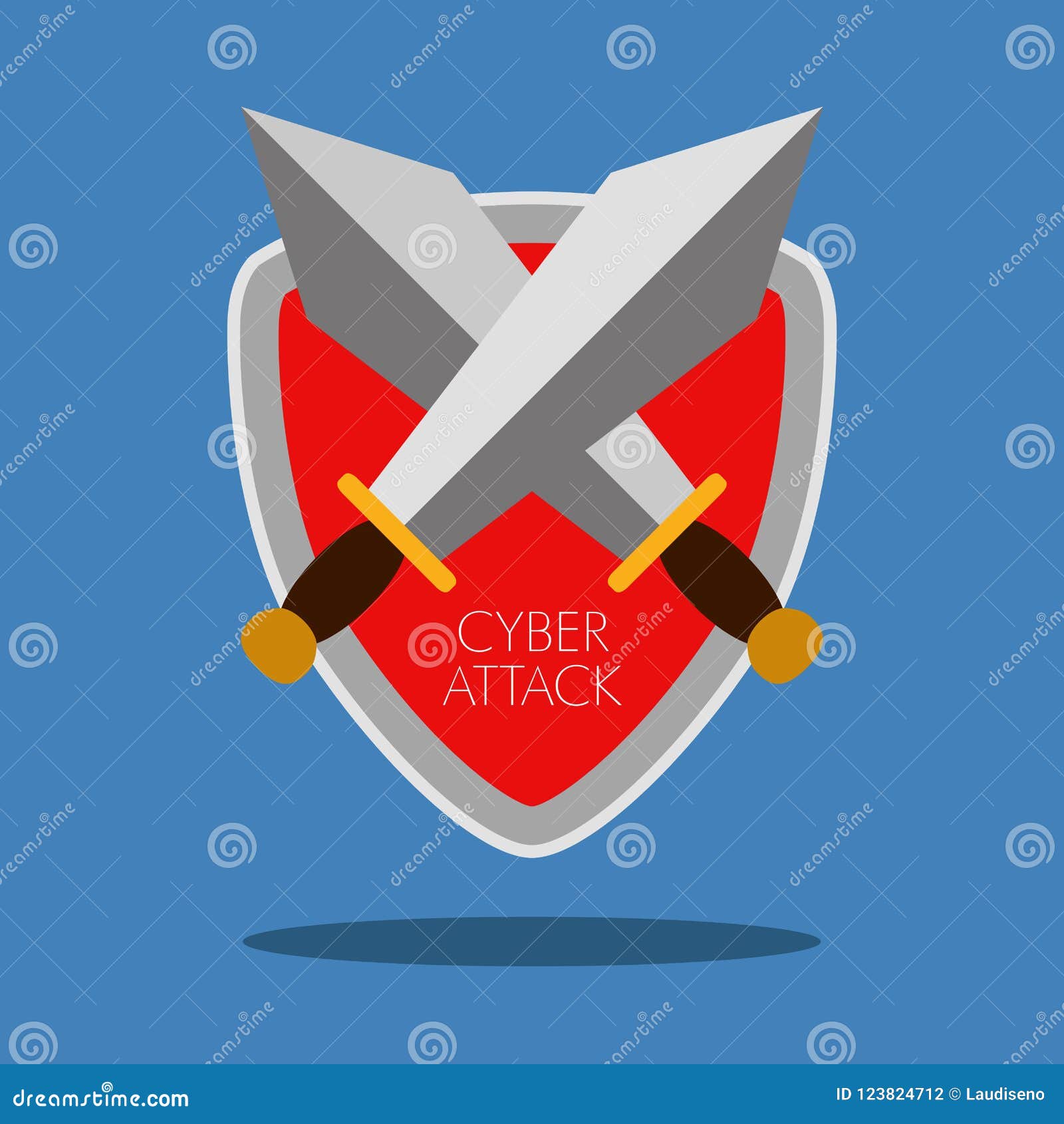 Pair of Swords. Cyber Attack Stock Vector - Illustration of internet ...