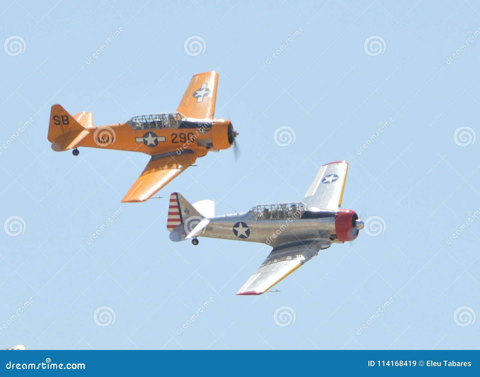A Pair of T-6 Texan Trainers Editorial Stock Image - Image of airplace ...
