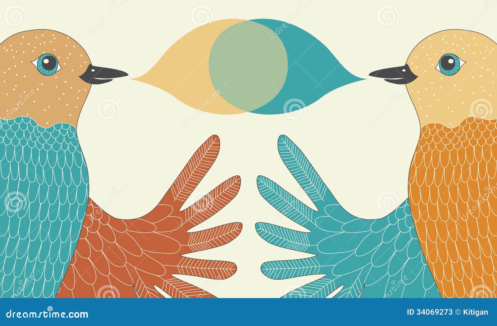 Pair of Talking Birds stock vector. Illustration of bubble - 34069273