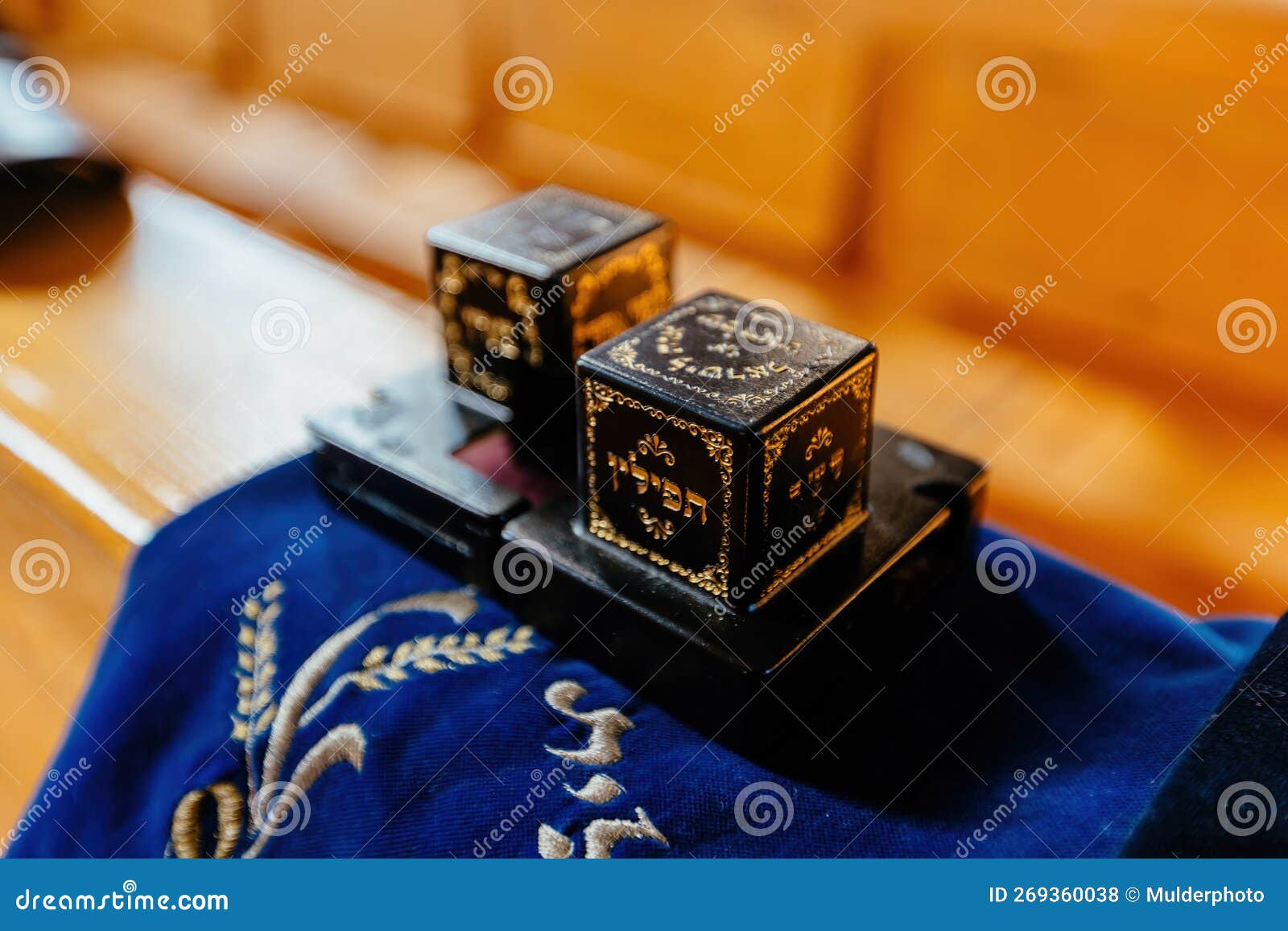 A Pair of Tefillin on a Synagogue Bench Stock Photo - Image of religion ...