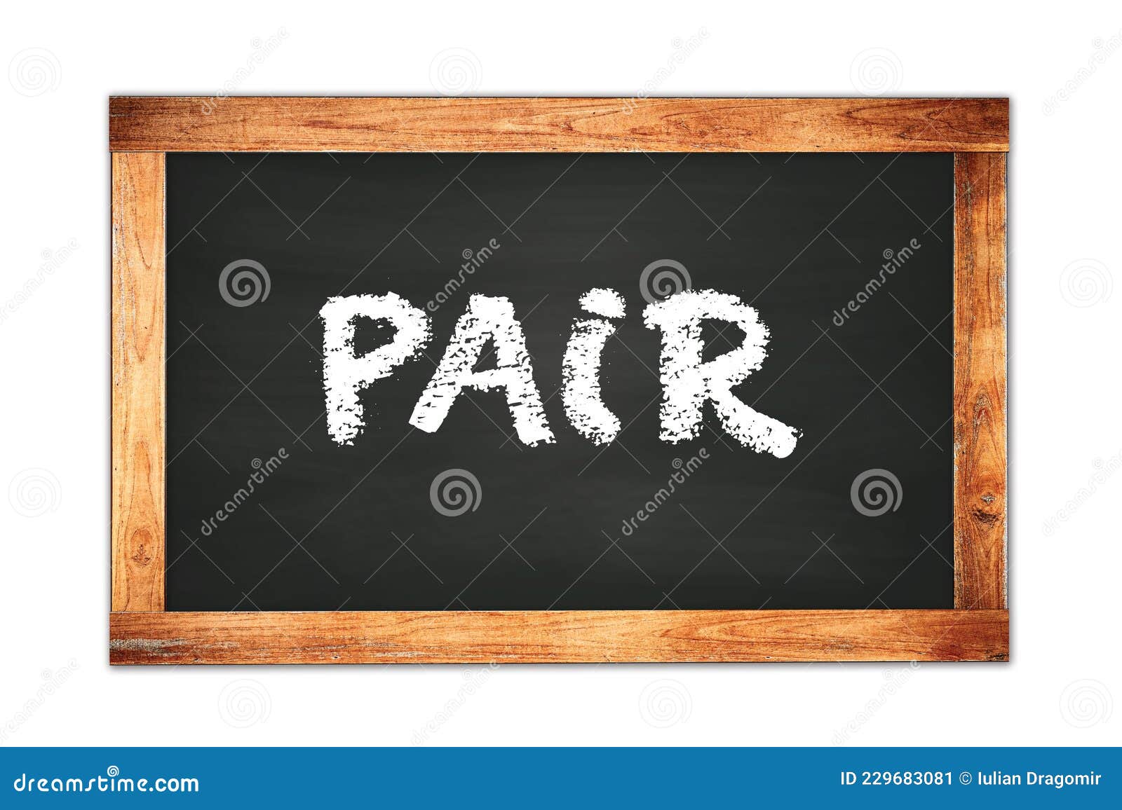 PAIR Text Written on Wooden Frame School Blackboard Stock Image - Image ...