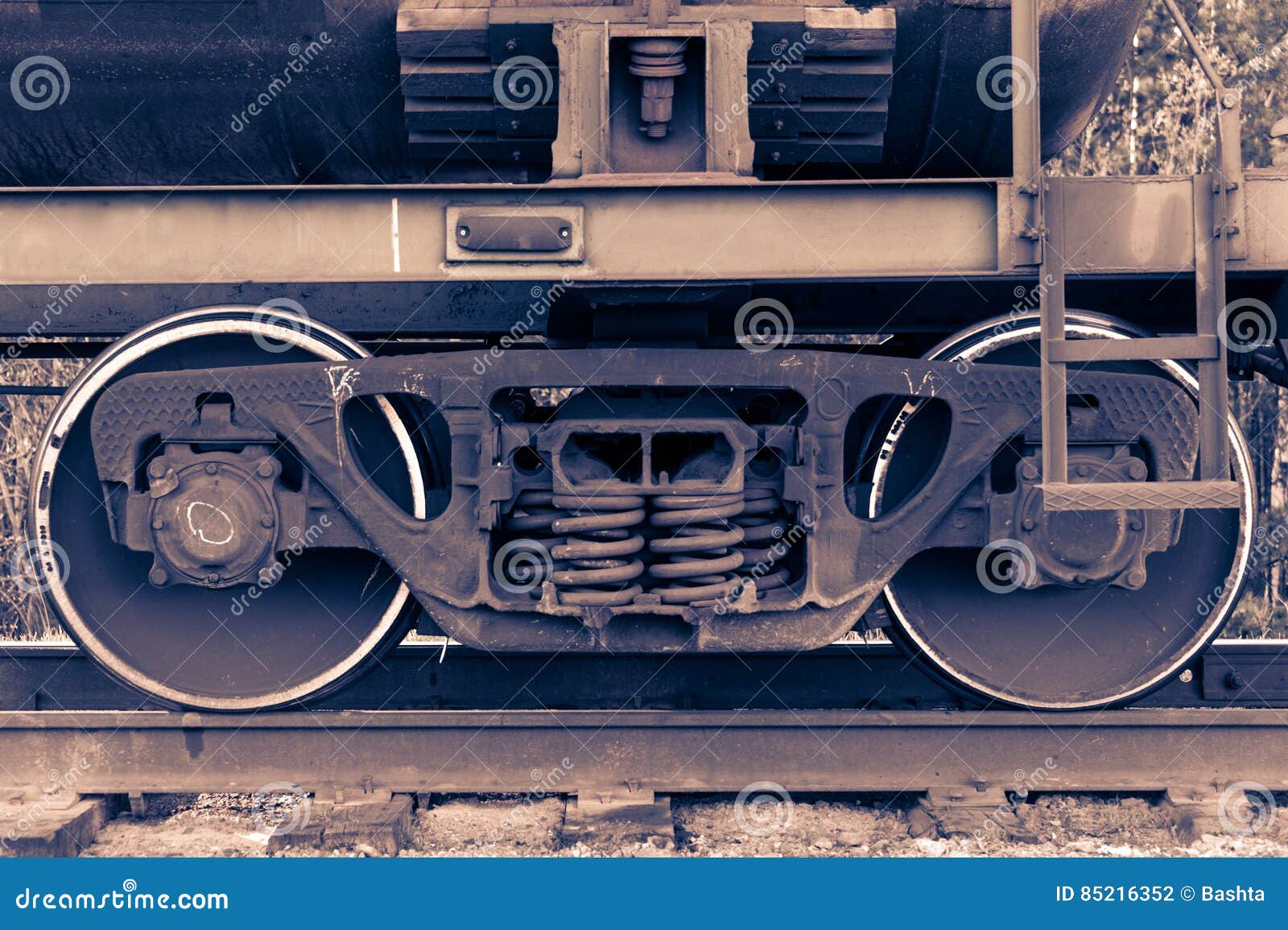 Pair of train wheels. stock photo. Image of station, move - 85216352