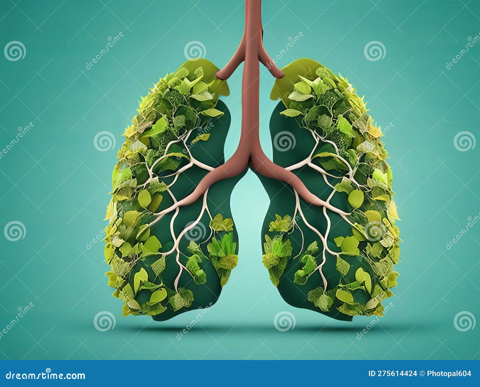 A Pair of Trees Shaped Like Lungs, a Digital Rendering. Stock ...
