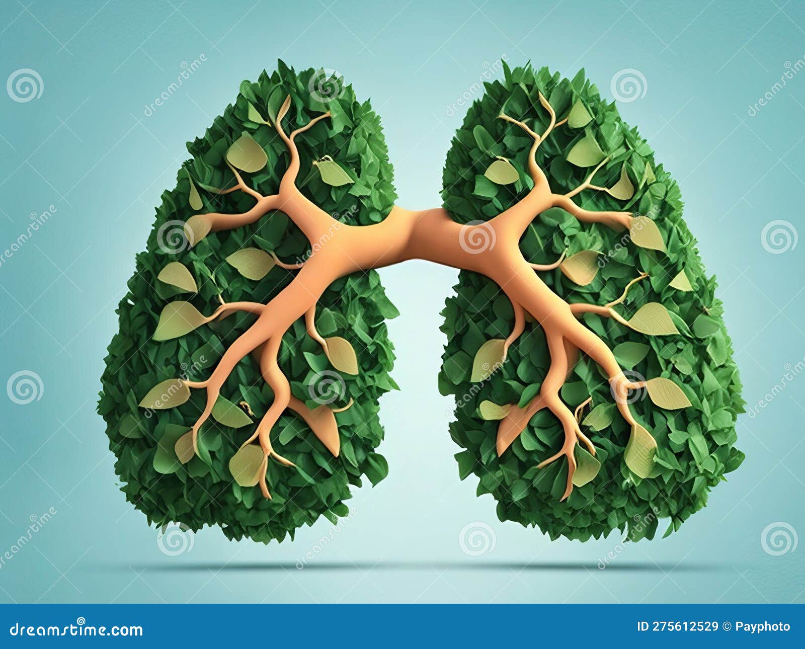 A Pair of Trees Shaped Like Lungs, a Digital Rendering. Stock ...