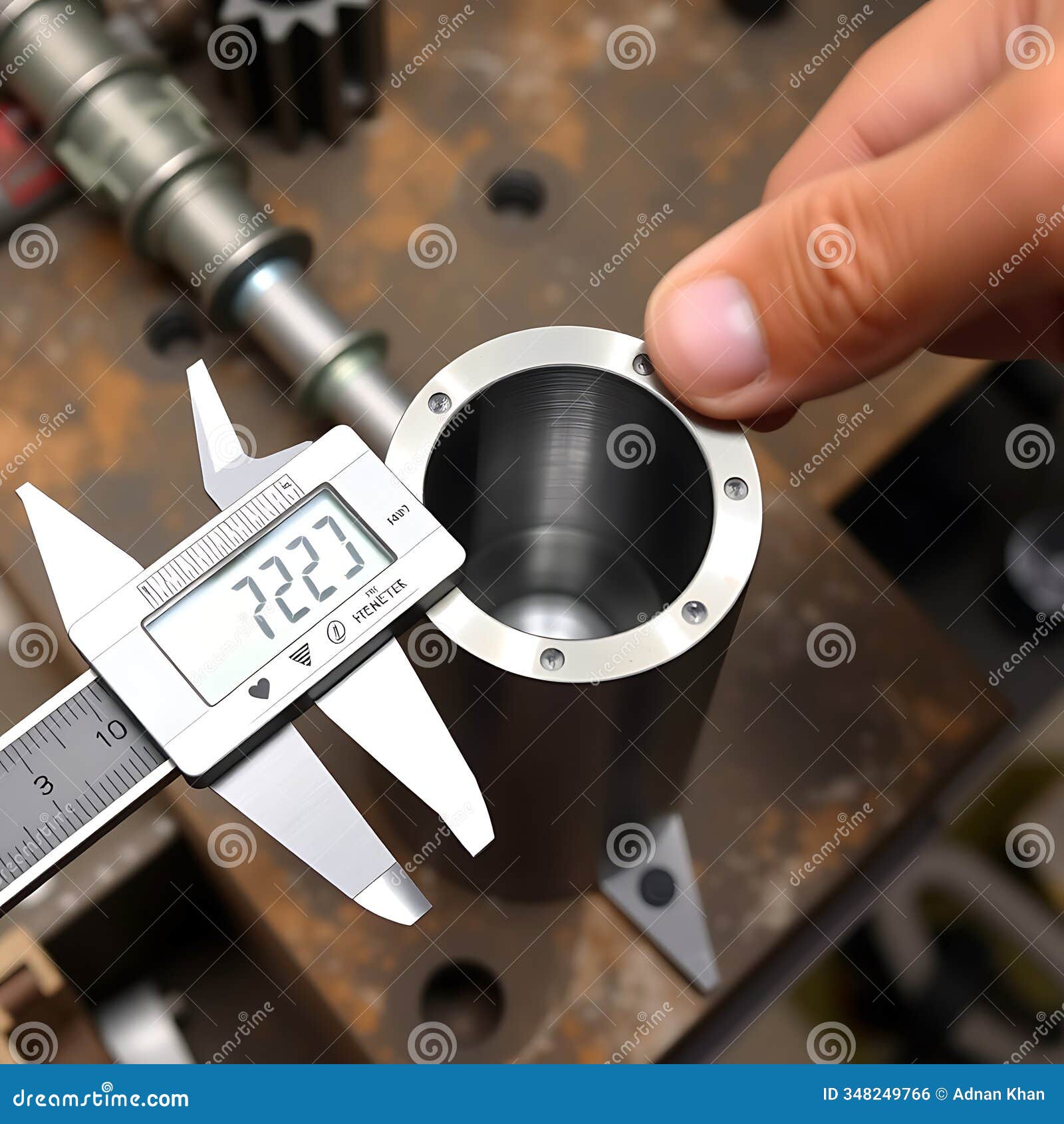 A Pair of Vernier Calipers Measuring the Internal Diameter of a Metal ...