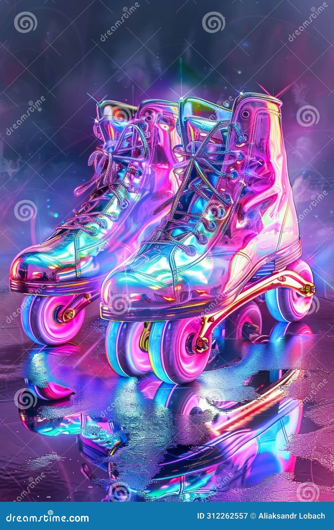A Pair of Vintage, Retro Roller Skates. Illustration Stock Image ...