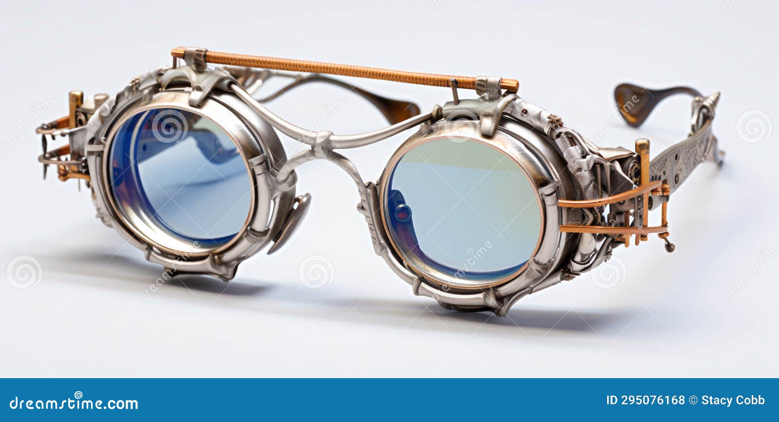 Vintage Steampunk Eyeglasses, Temples Open Front View Studio Lighting ...