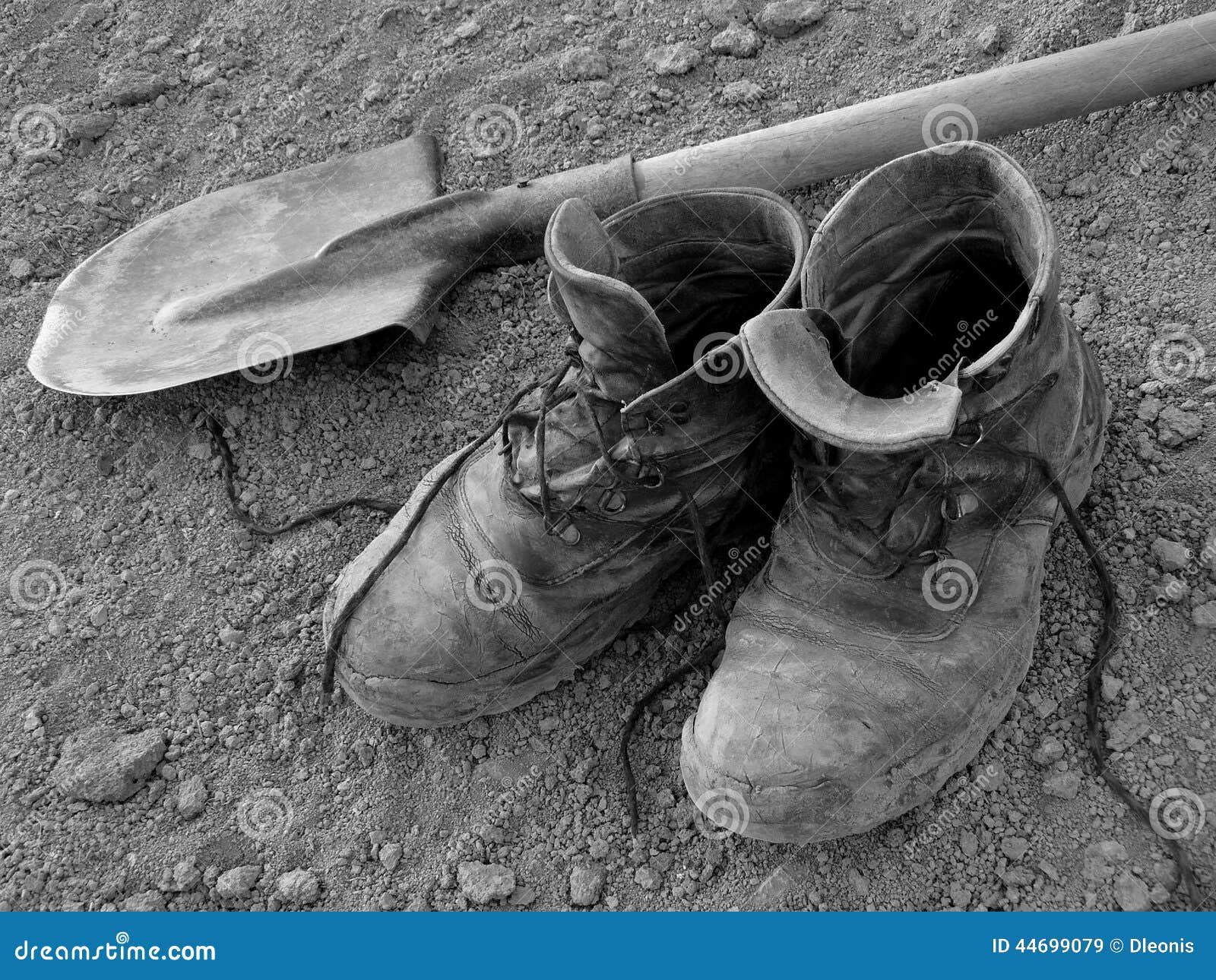 Pair of Well Worn Work Boots Stock Image - Image of boots, shoe: 44699079