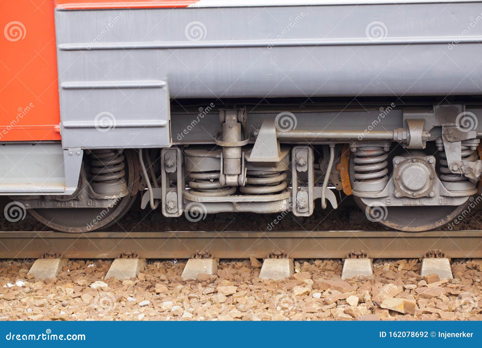 A Pair of Wheels of the Train Closeup Stock Photo - Image of rails ...