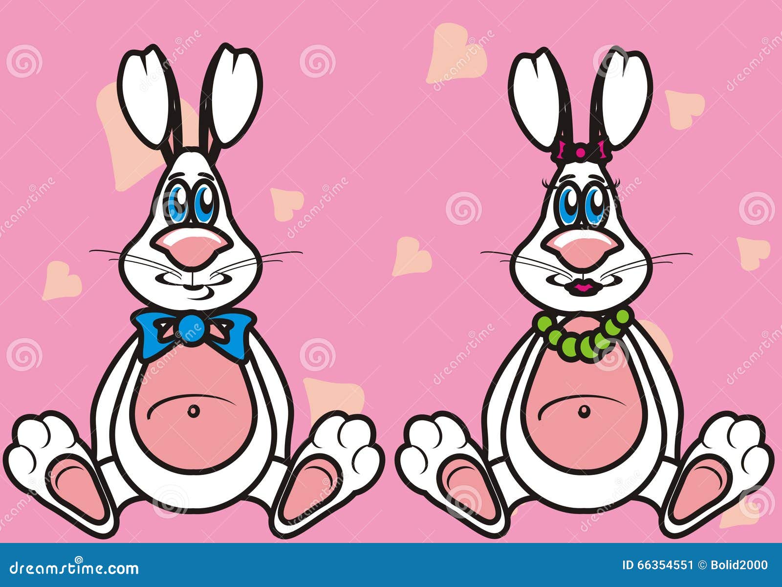 Pair white rabbits in love stock illustration. Illustration of face ...