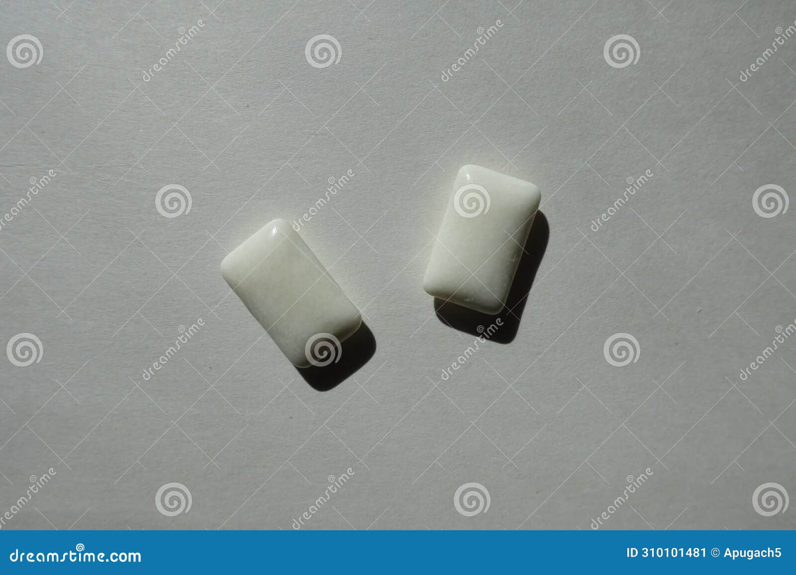 Pair of White Pieces of Chewing Gum Stock Image - Image of dental ...