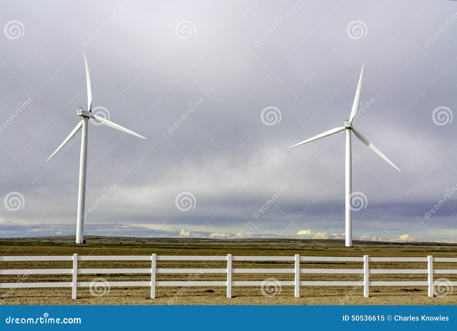 Pair of Wind Generators in Idaho Stock Image - Image of energy ...