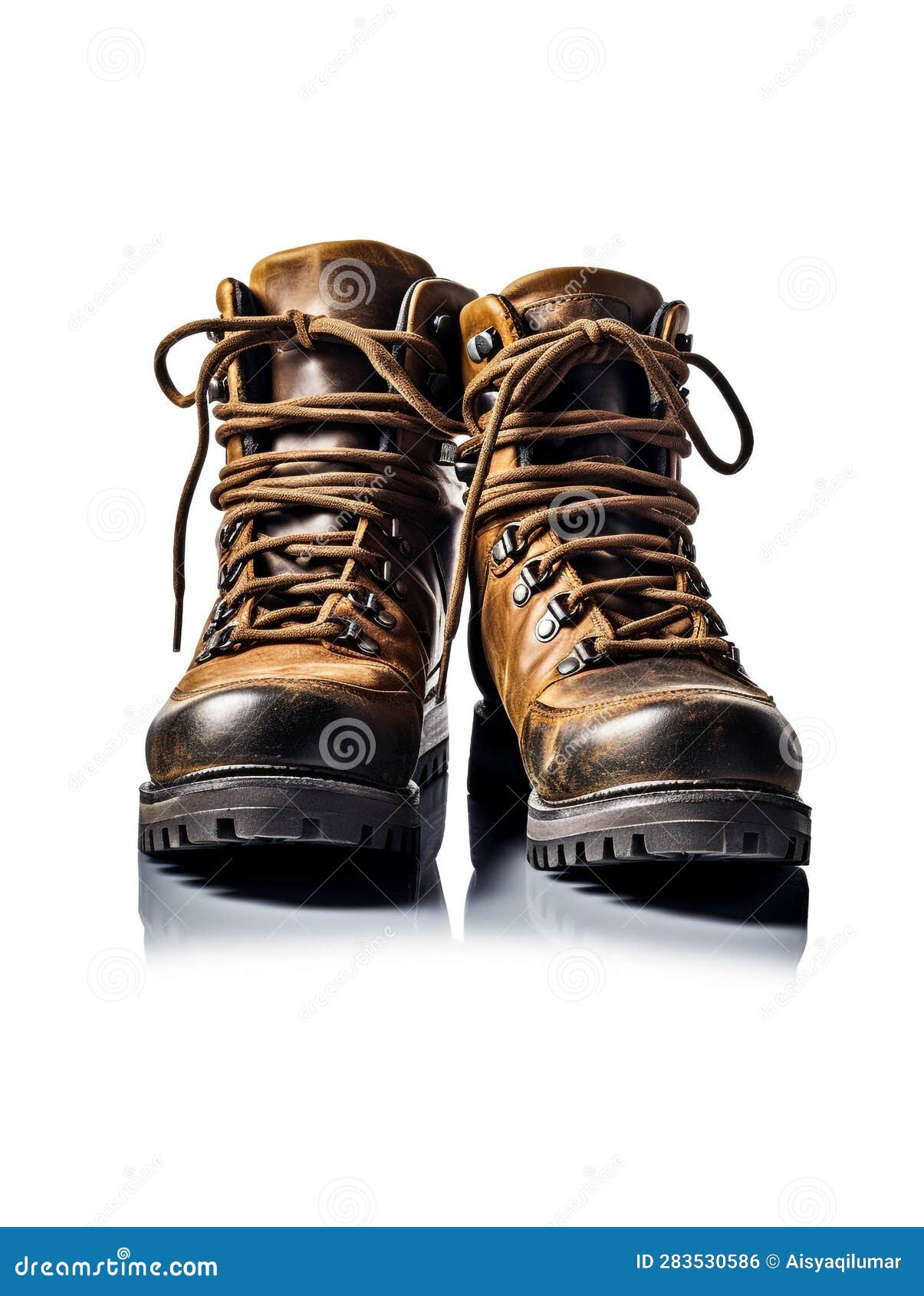 A Pair of Winter Boots Isolated on Plain Background. Stock Illustration ...