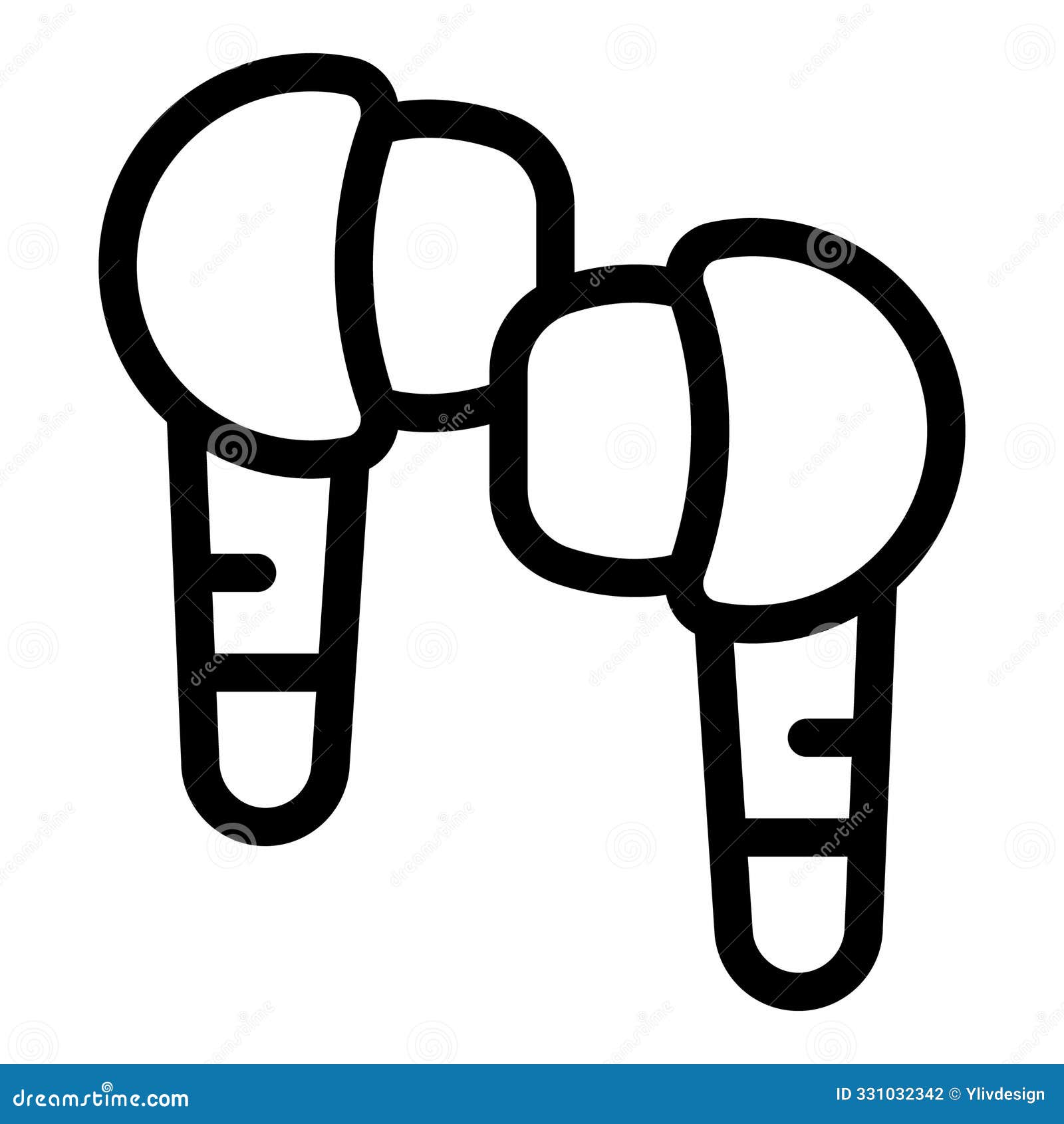 Pair Of Wireless Earbuds Connecting Using Bluetooth Technology Stock ...