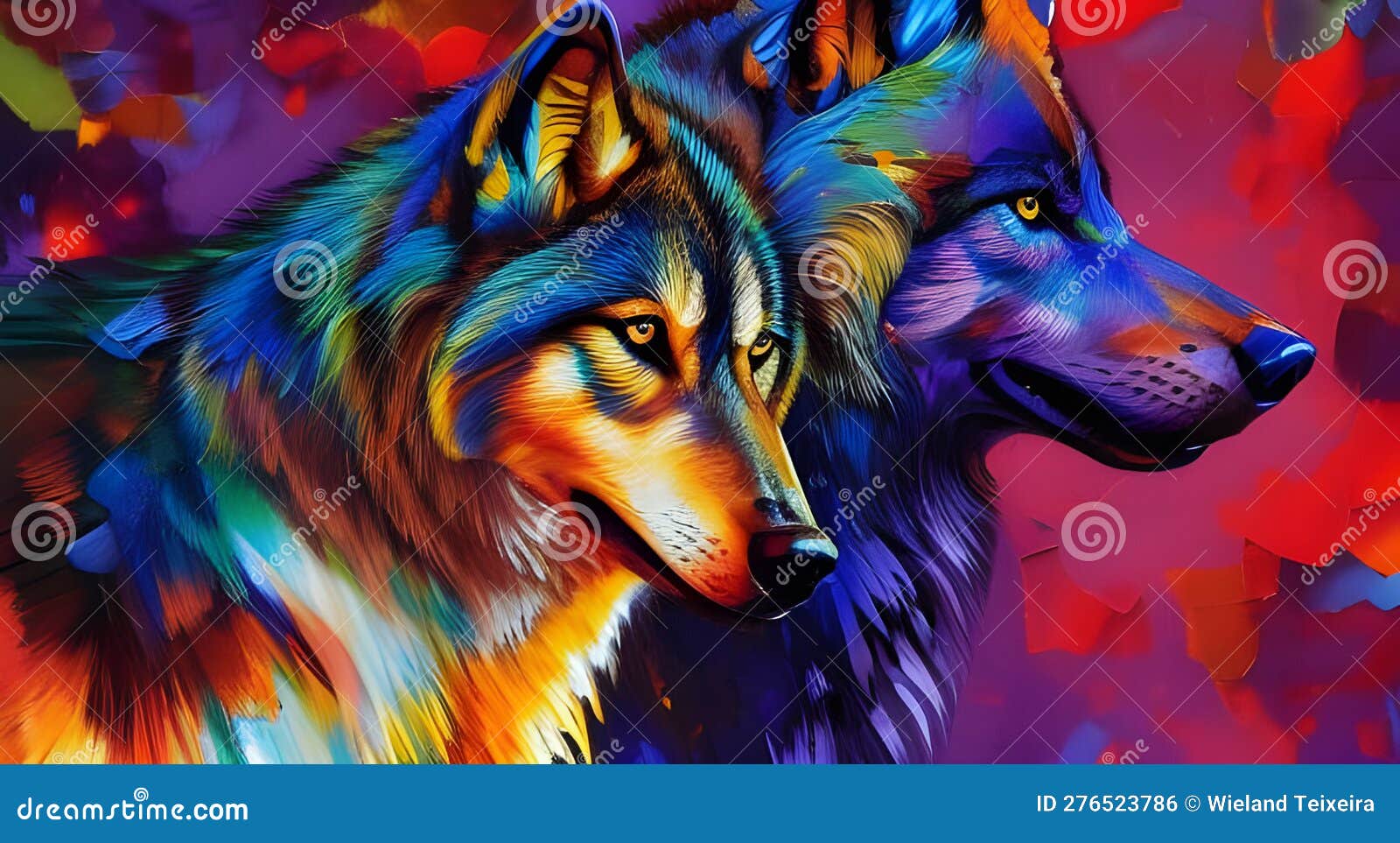 Pair of wolves stock photo. Image of hunter, artistic - 276523786