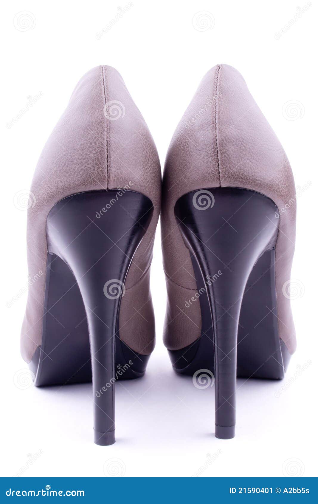 Pair Women S Shoes Back View Stock Image - Image of footwear, black ...