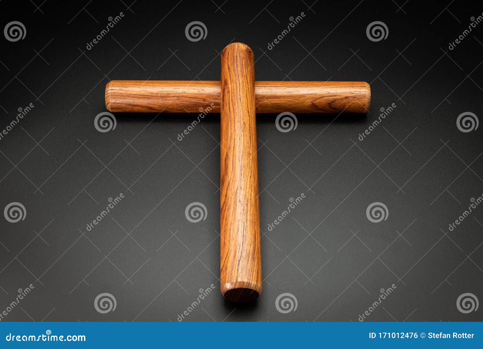A Pair of Wooden Claves Lying on a Black Underground Stock Photo ...