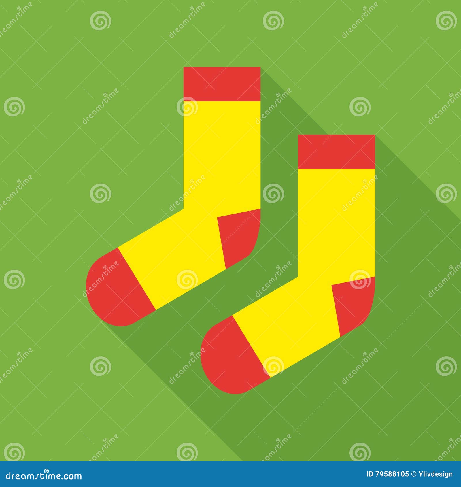Pair of Woolen Socks Icon, Flat Style Stock Vector - Illustration of ...