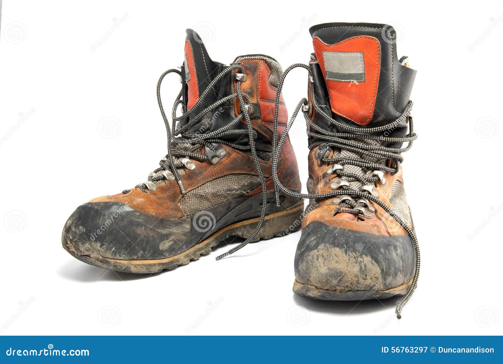 Pair Of Old, Worn Heavy Boots. Royalty-Free Stock Photography ...