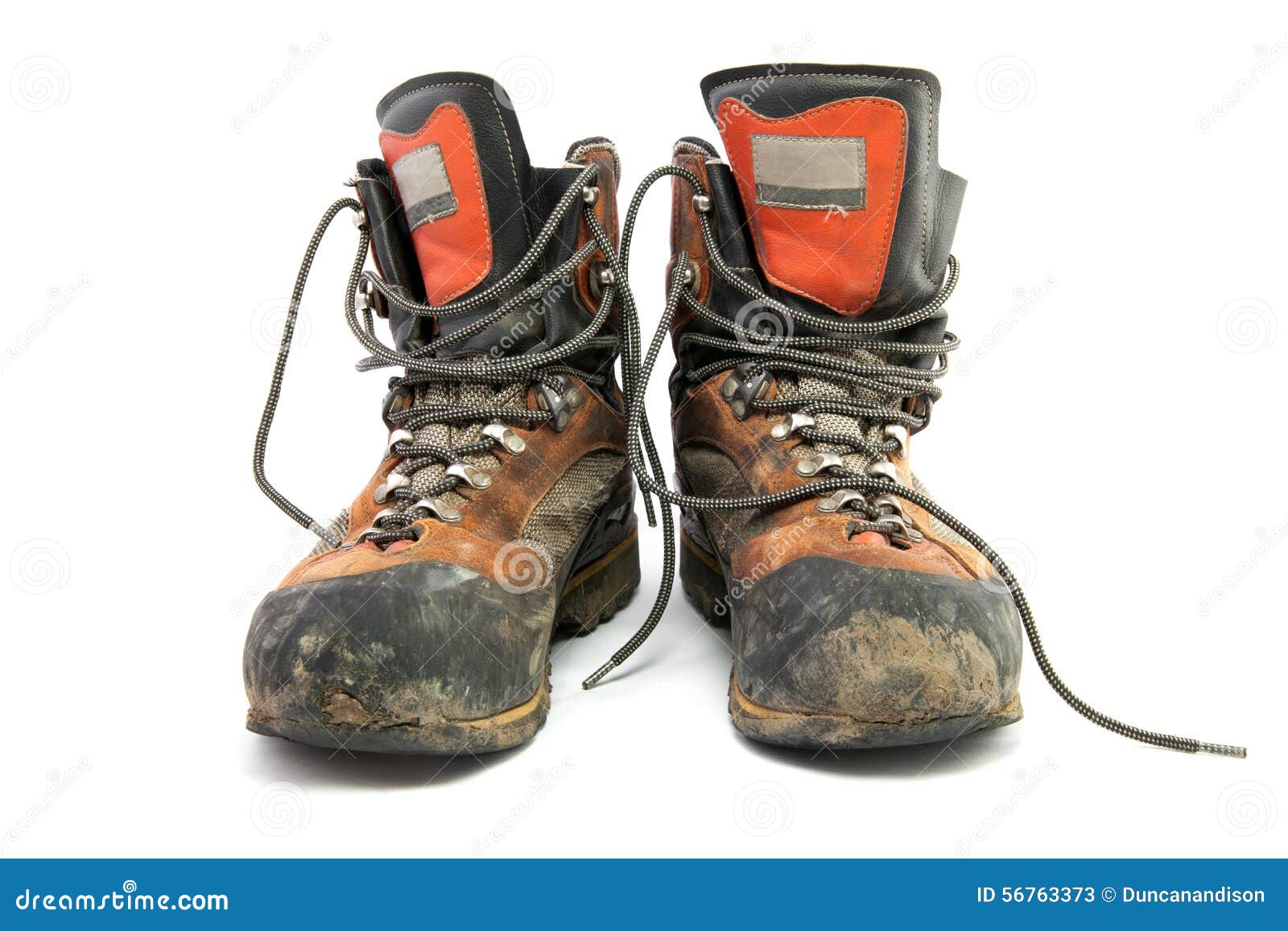 Pair Of Old, Worn Heavy Boots. Royalty-Free Stock Photography ...