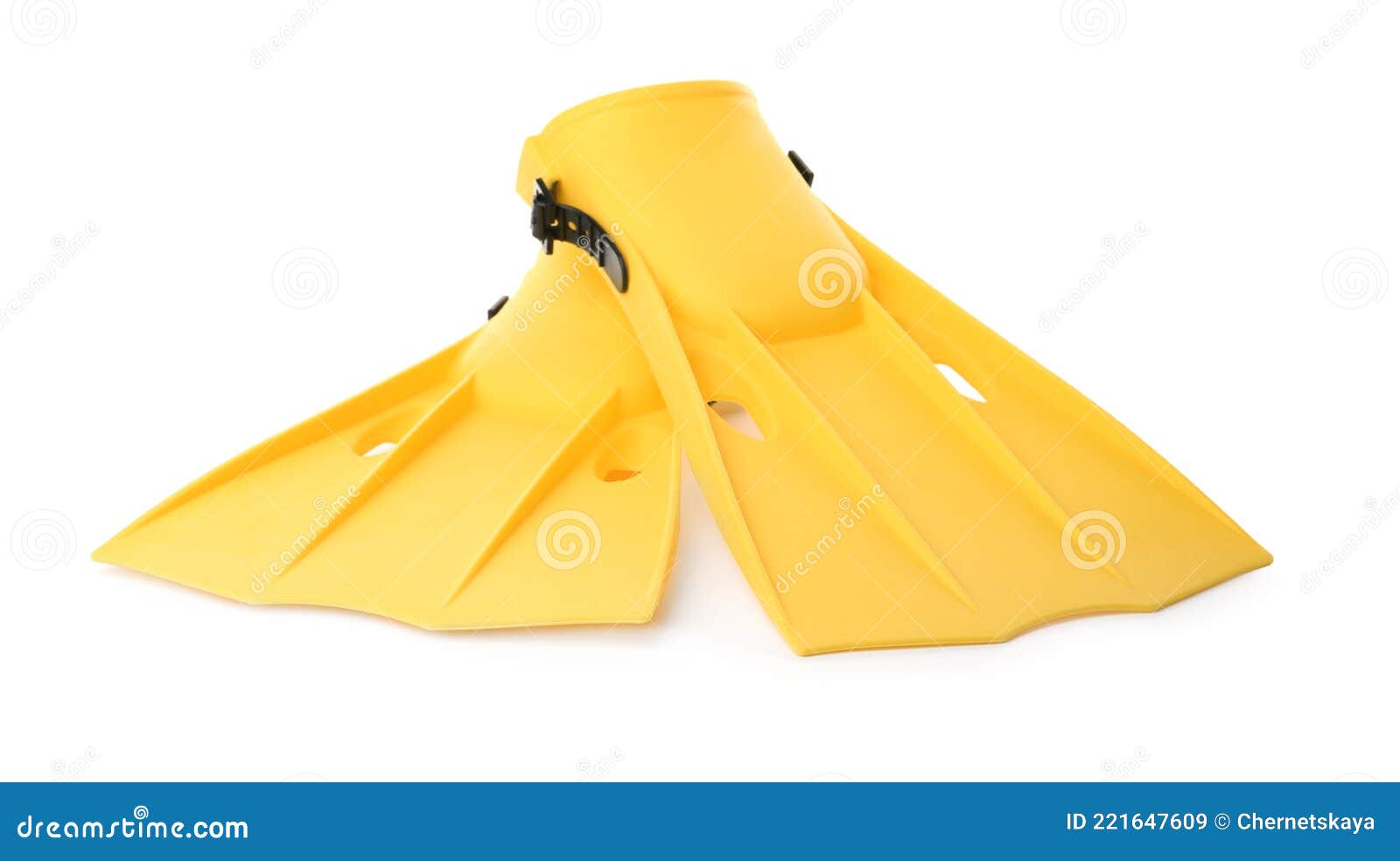Pair of Yellow Flippers on White Background Stock Image - Image of ...