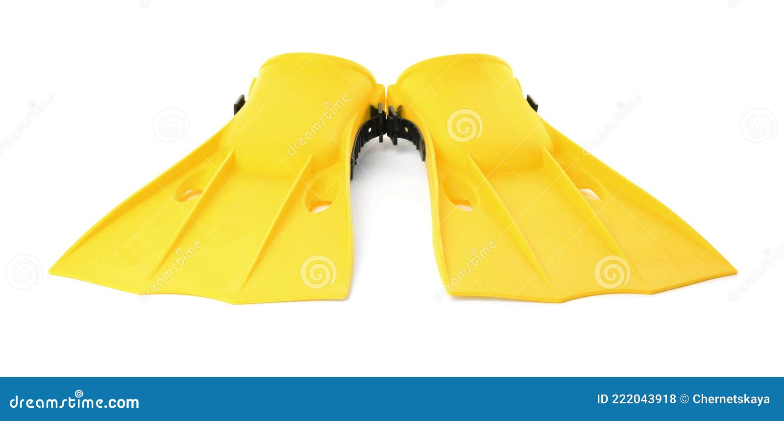 Pair of Yellow Flippers on White Background Stock Photo - Image of ...
