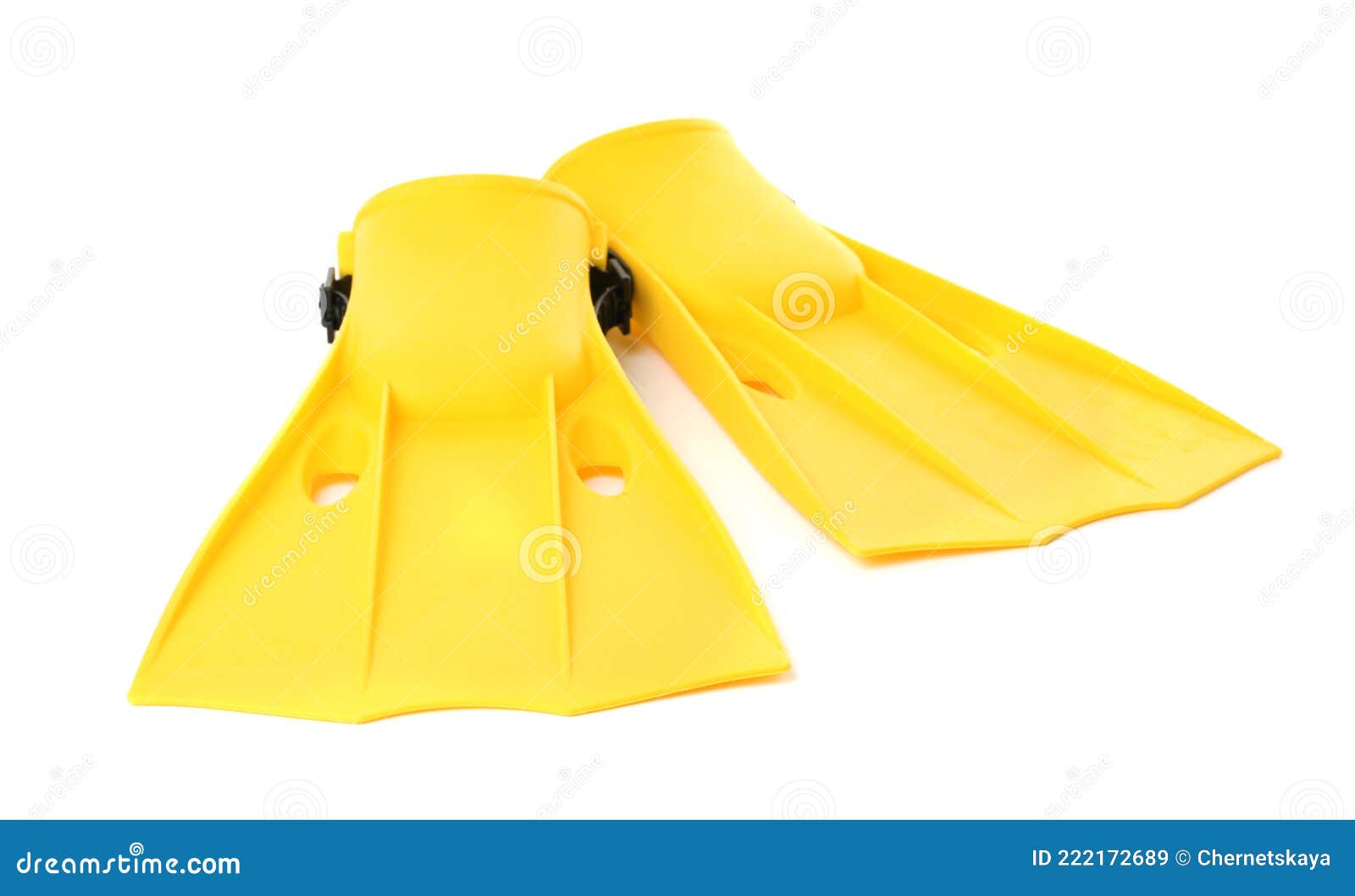Pair of Yellow Flippers on White Background Stock Image - Image of ...