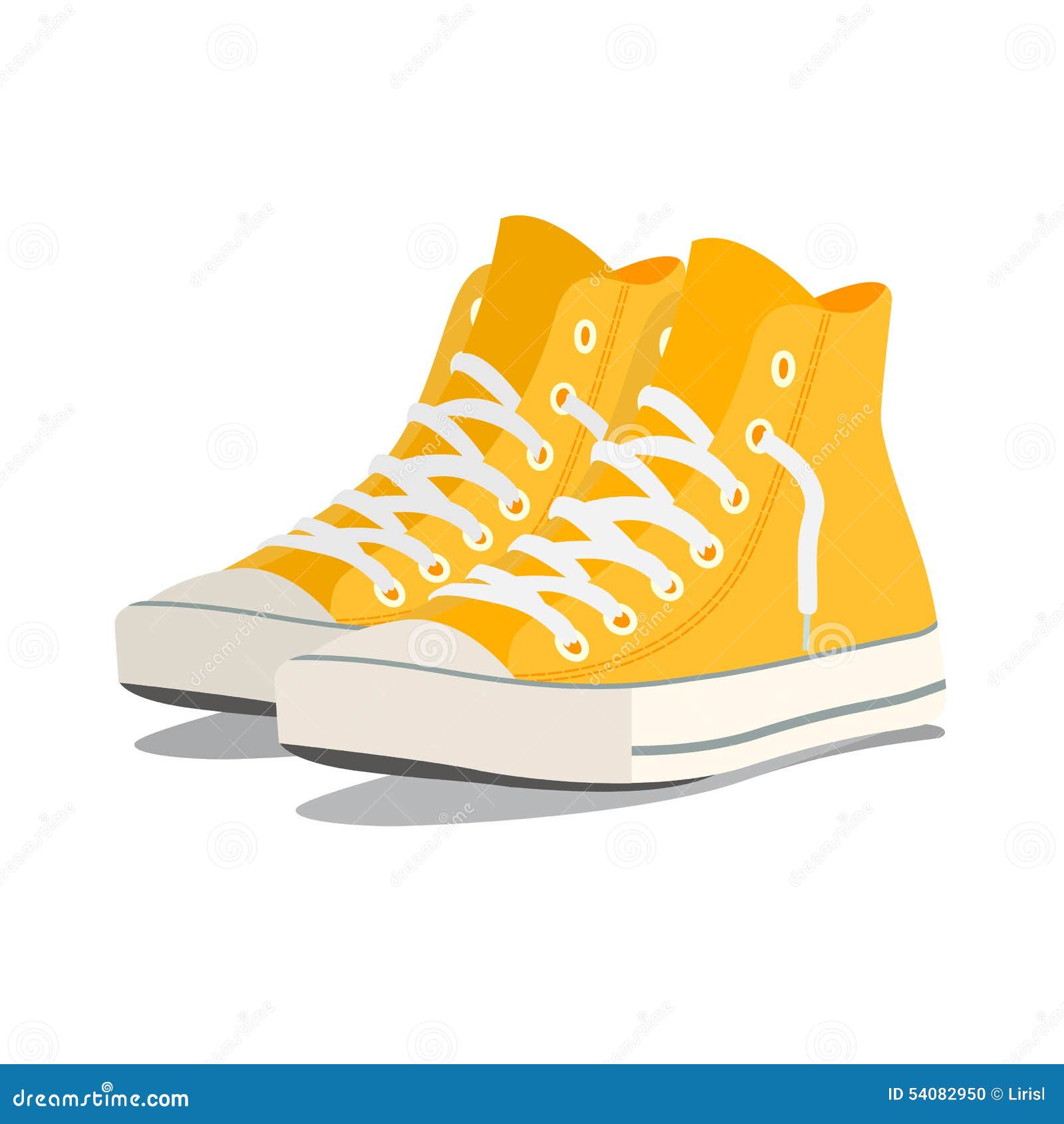 A Pair of Yellow Sneakers. Vector Illustration Stock Vector ...