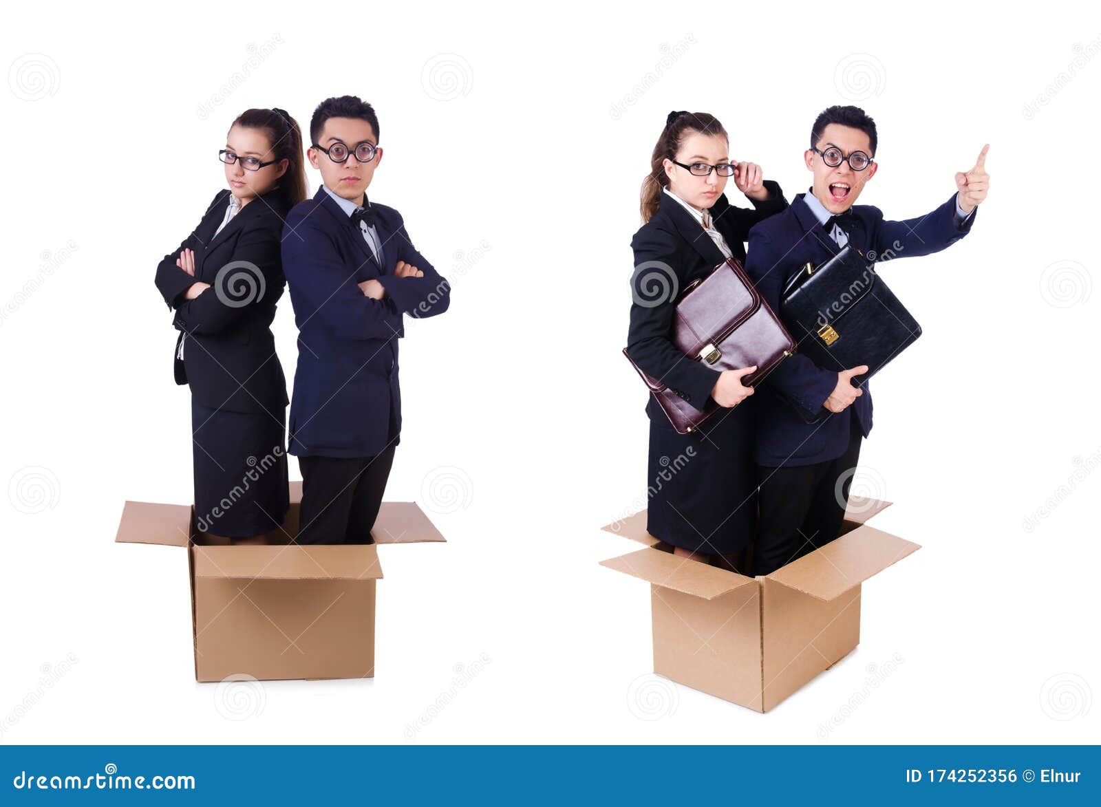 Pair of young in the box stock photo. Image of poses - 174252356