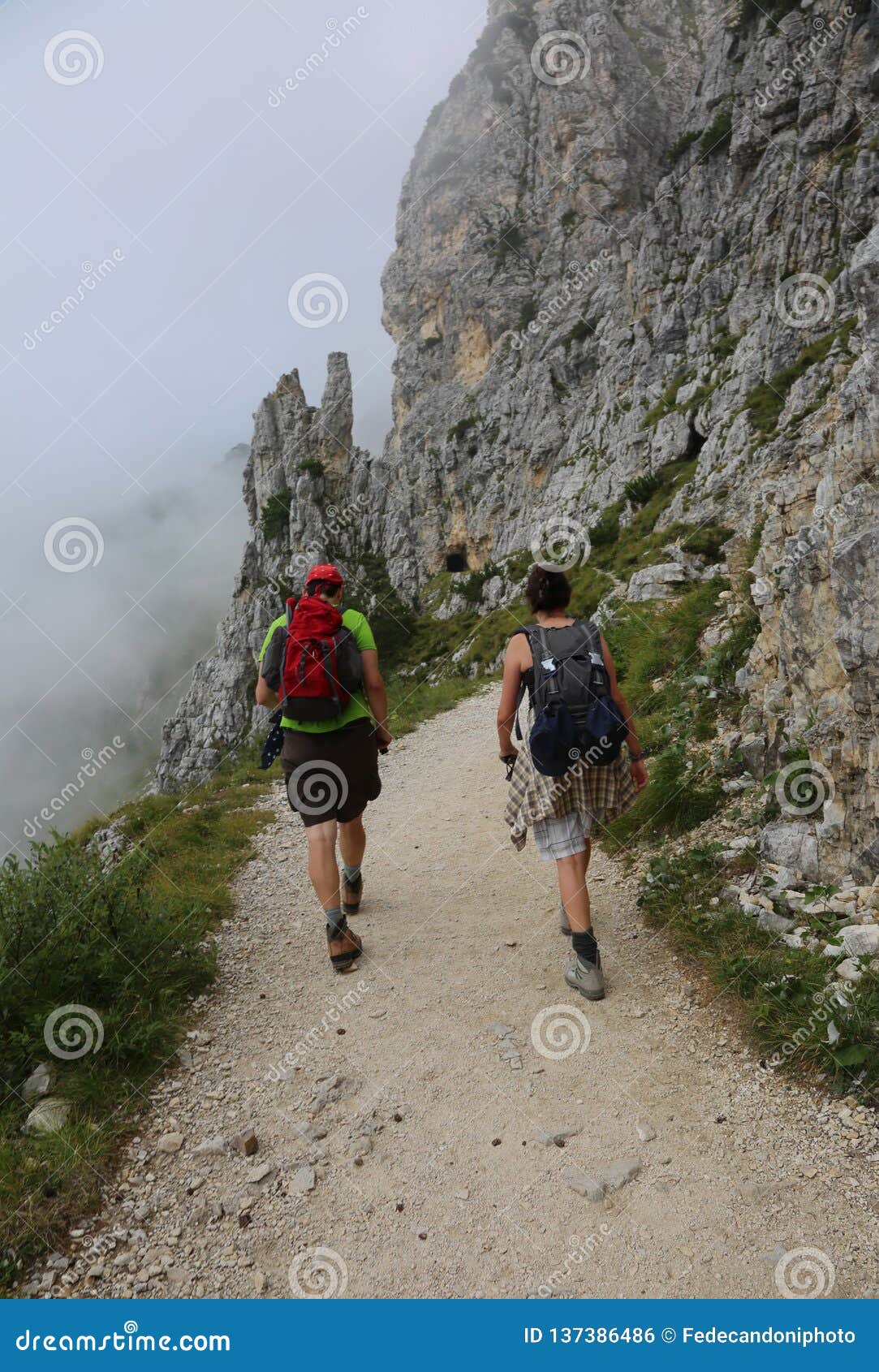 Pair of Young Climbers Engaged in a Path Stock Photo - Image of female ...