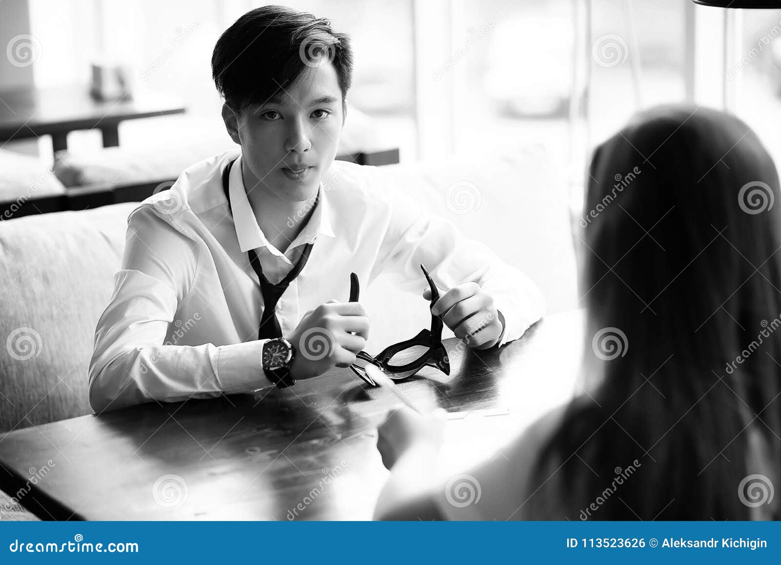 A Pair of Young People Talking Stock Photo - Image of personality ...