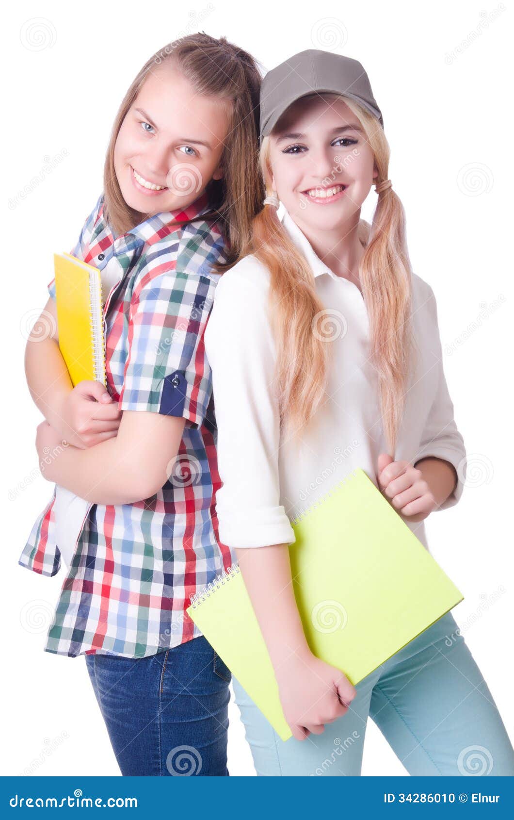 Pair of young students stock photo. Image of lesson, isolated - 34286010