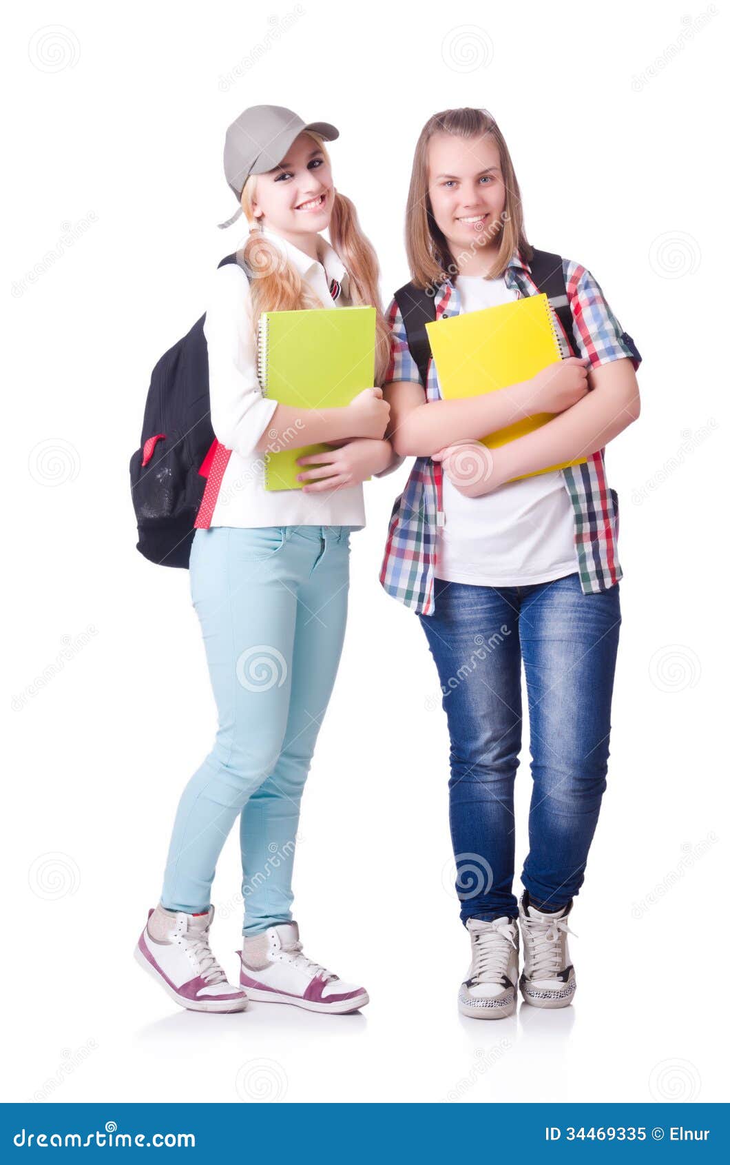 Pair of young students stock image. Image of indoors - 34469335
