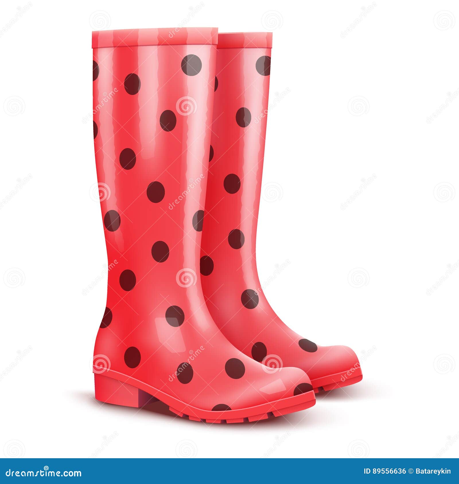 Paires De Bottes De Pluie Rouges Illustration Stock - Illustration du ...