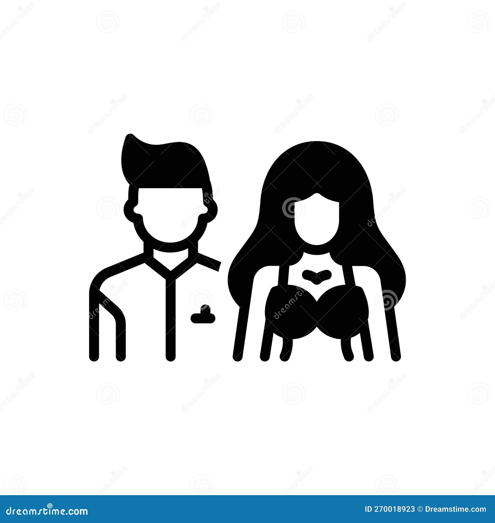 Black Solid Icon for Pairs, Combination and Partner Stock Vector ...