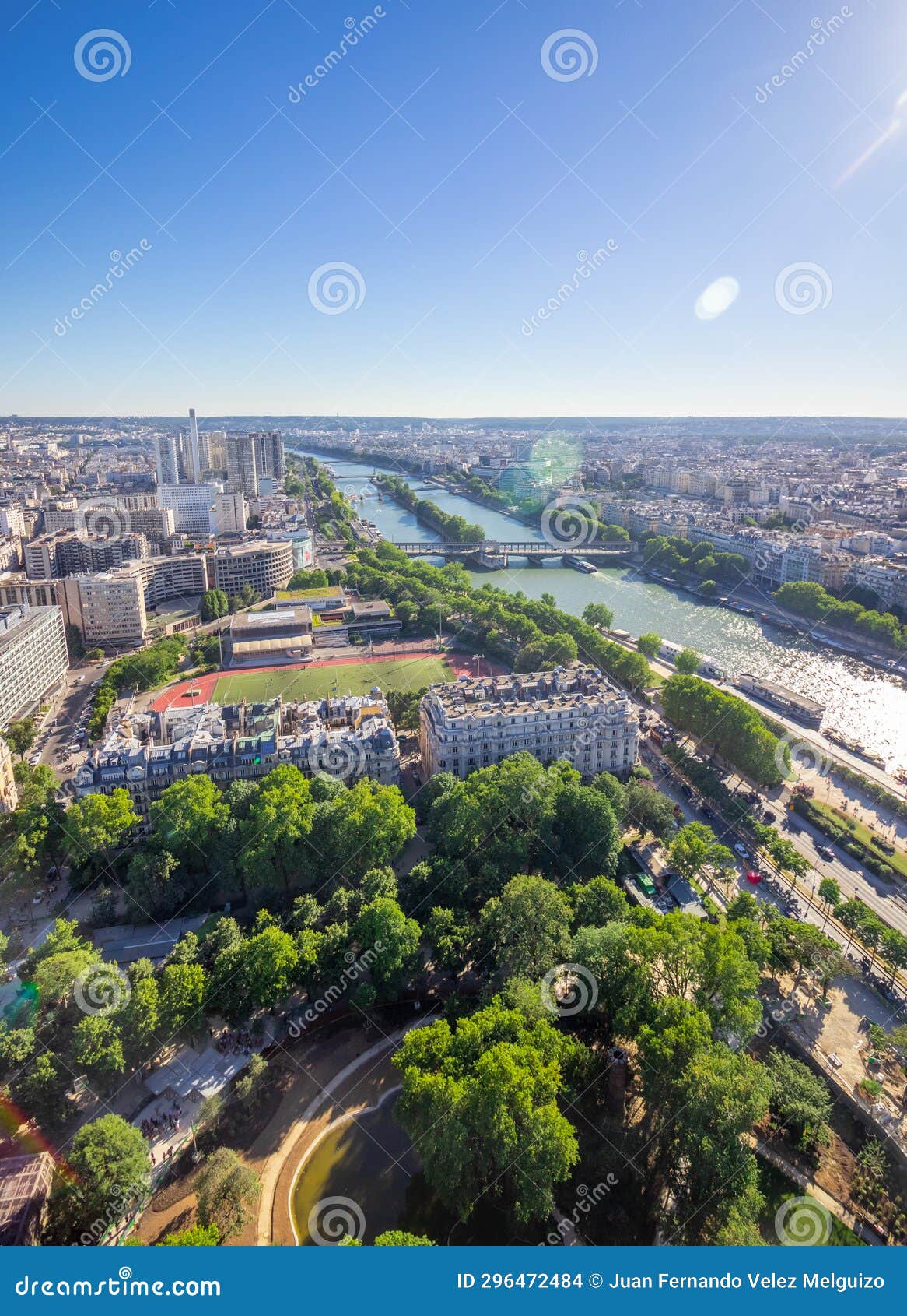 Pairs View from the Eiffel Tower Top Stock Photo - Image of postal ...