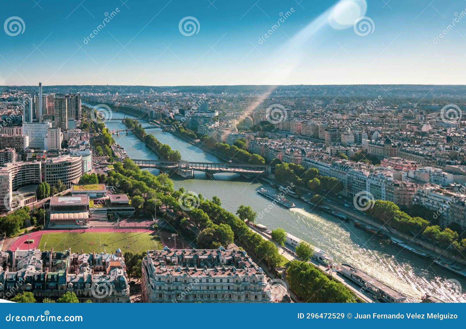 Pairs View from the Eiffel Tower Top Stock Image - Image of landmark ...