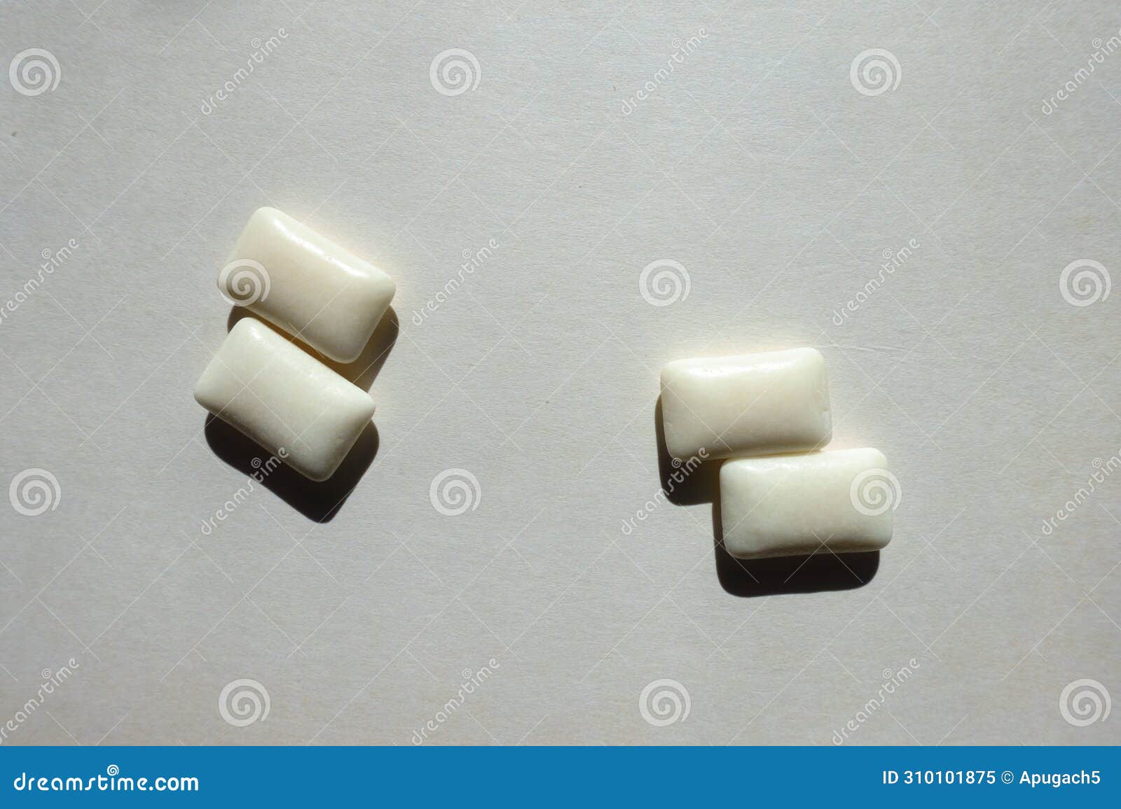 2 Pairs of White Pieces of Chewing Gum Stock Image - Image of bubblegum ...