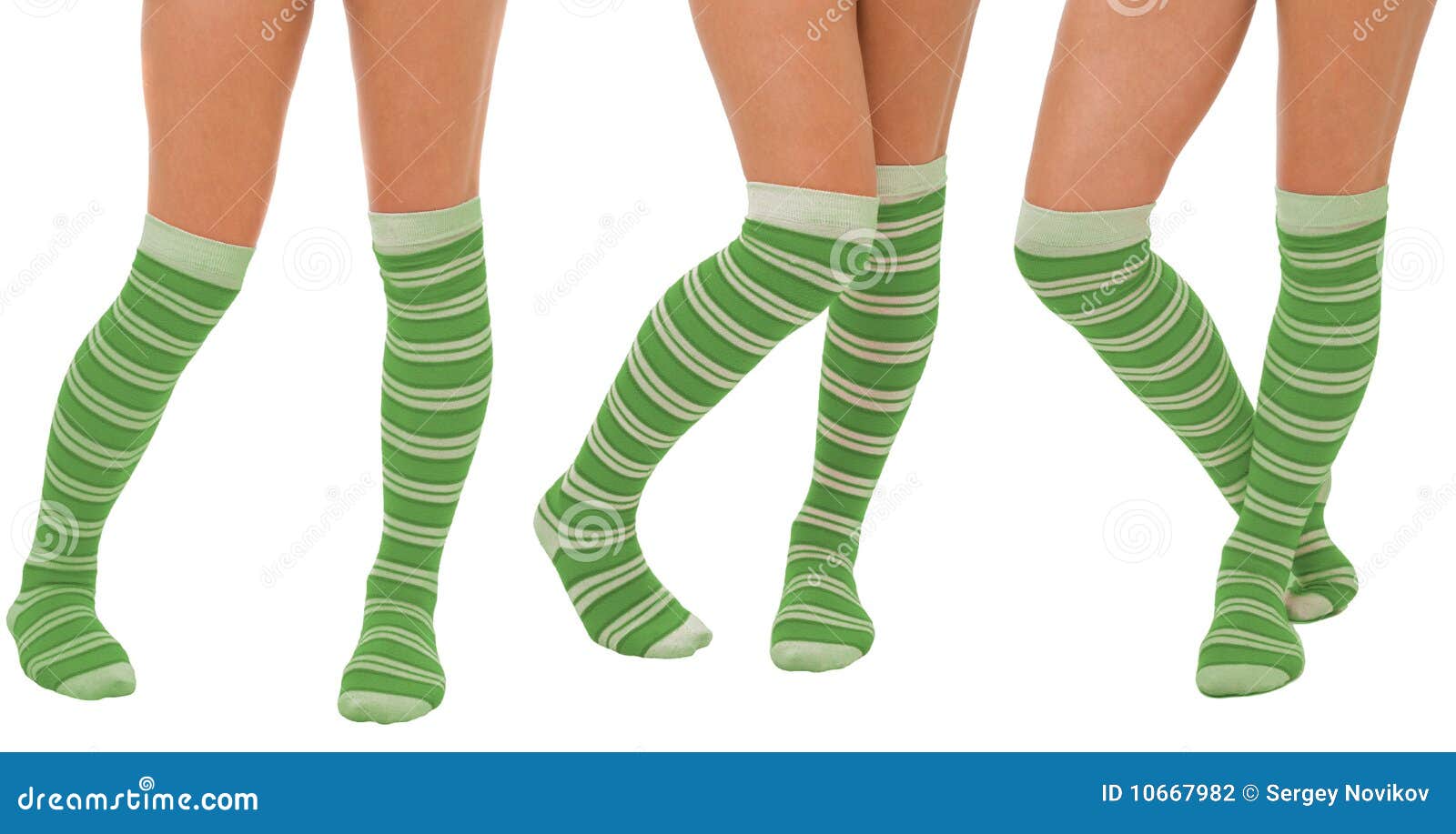 Pairs of Women Legs in Green Socks Stock Photo - Image of attractive ...